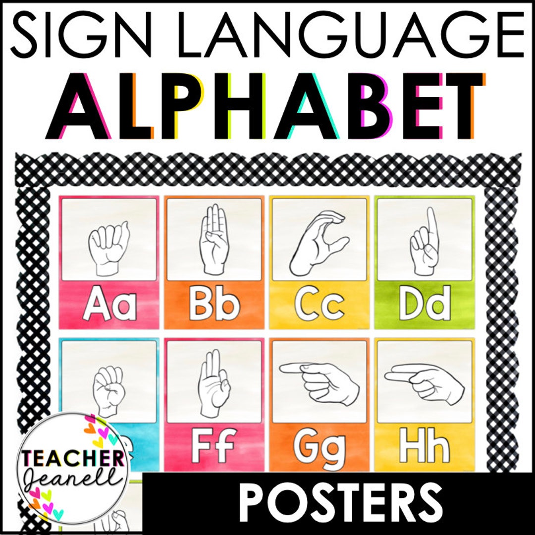 ASL Alphabet Poster, Gebärdensprache druckbar - Etsy.de