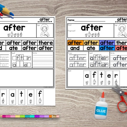 ASL Second Grade Sight Words Chart INSTANT DOWNLOAD - Etsy