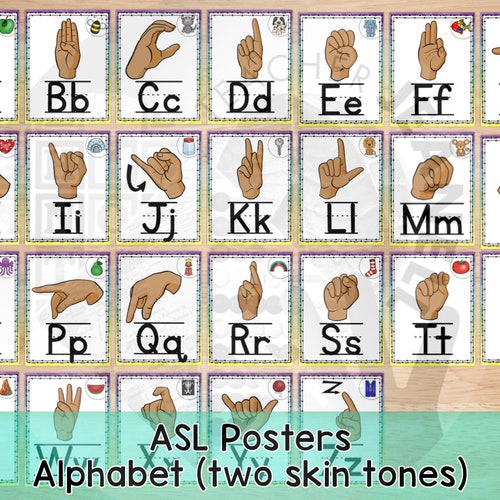 ASL Alphabet Posters American Sign Language ASL Printable - Etsy