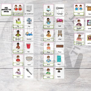 ASL Nouns-things Flash Cards, American Sign Language, ASL Flashcards ...