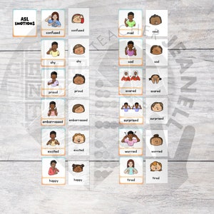 ASL Flashcards, ASL Emotions, ASL Feelings, Sign Language Flash Cards ...