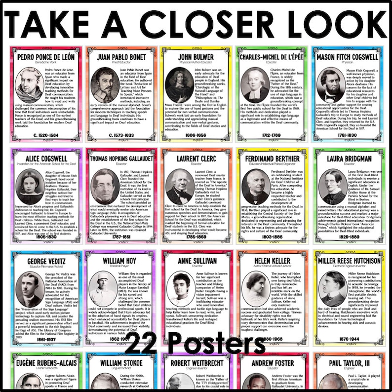 Deaf History Month Bulletin Board, Famous People in Deaf History ...