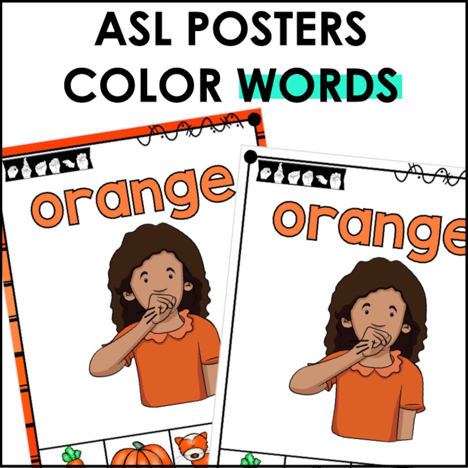 ASL Colors Posters | Sign Language Color Word Charts | ASL Classroom ...