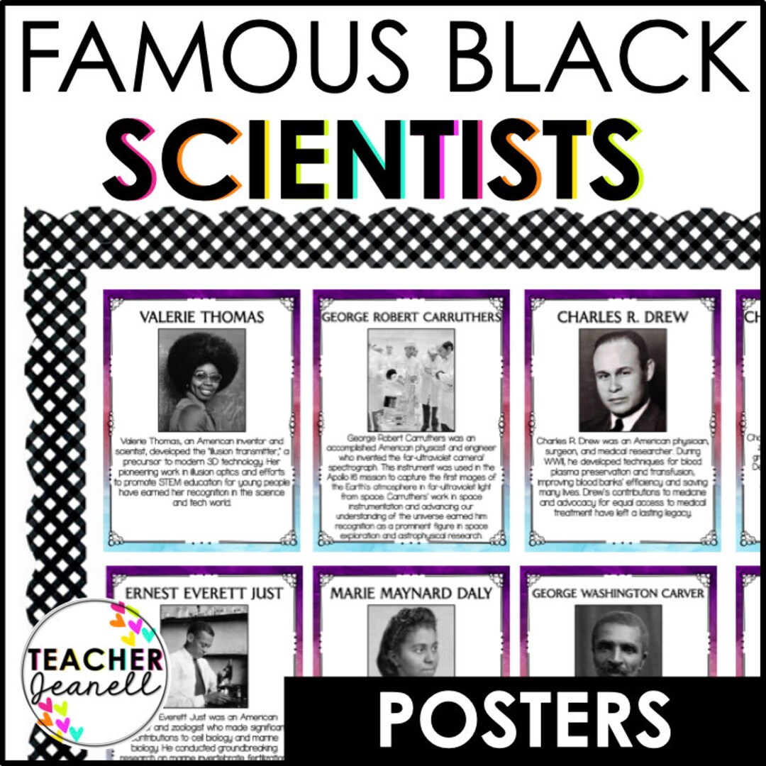 Famous Black Scientists Bulletin Board Poster Set, Black History Poster ...