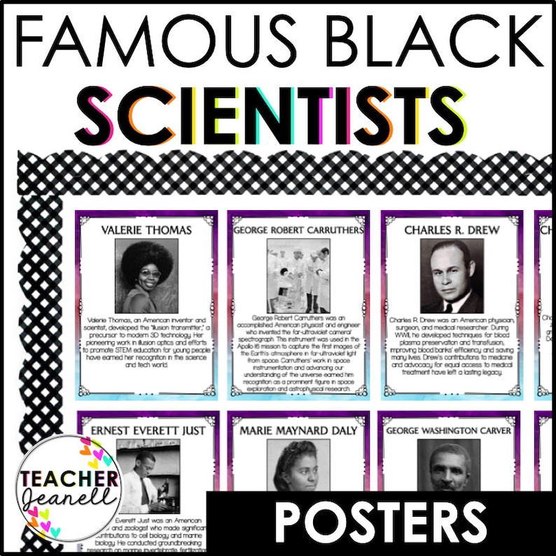 Famous Black Scientists Bulletin Board Poster Set, Black History Poster ...