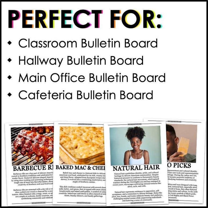Black History Food & Culture Posters | Black History Month Bulletin ...