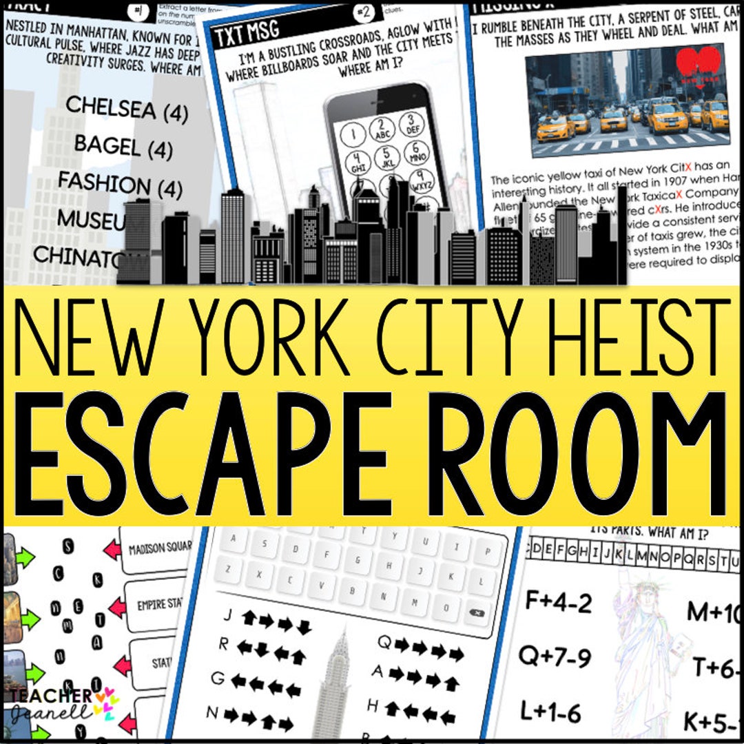 NYC Heist Escape Room Game for Kids: Printable Birthday Party (PDF) - Etsy
