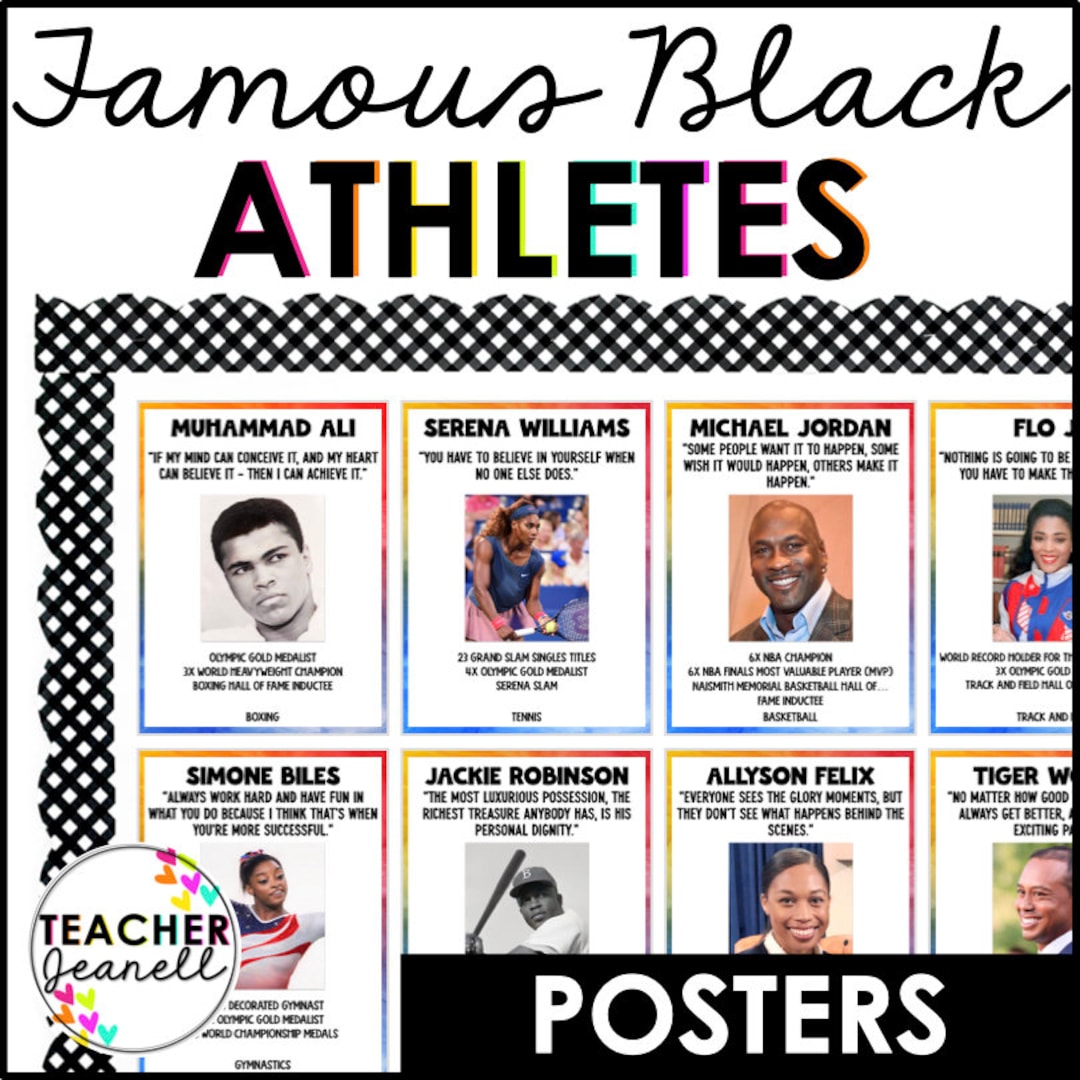 Famous Black Athletes Posters | Black History Month Bulletin Board ...