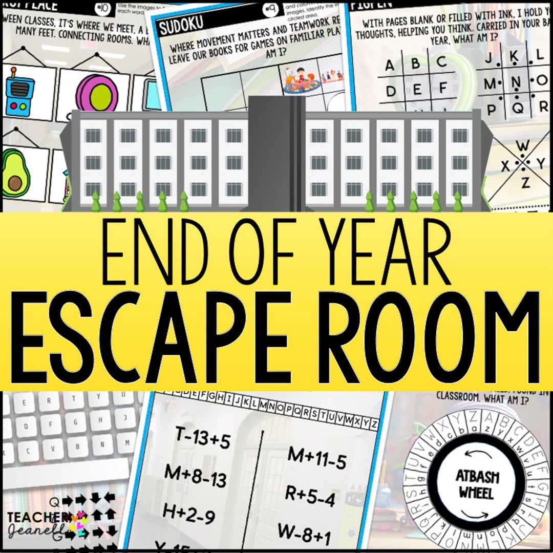 End of School Year Escape Room | Printable Classroom Puzzle Game | Last ...