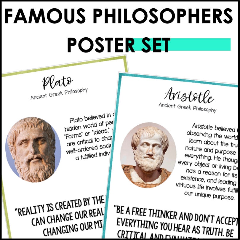 Famous Philosophers Bulletin Board Poster Set, Philosophy Posters ...