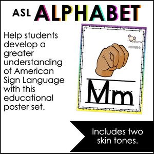 ASL Alphabet Poster Set, American Sign Language Alphabet, ASL Classroom ...