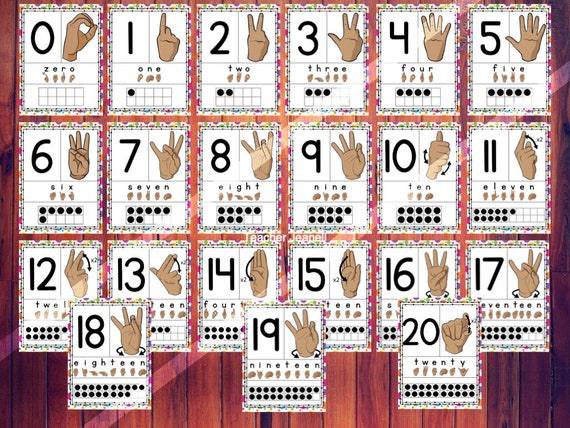 ASL Number Posters 0-20 INSTANT DOWNLOAD American Sign | Etsy