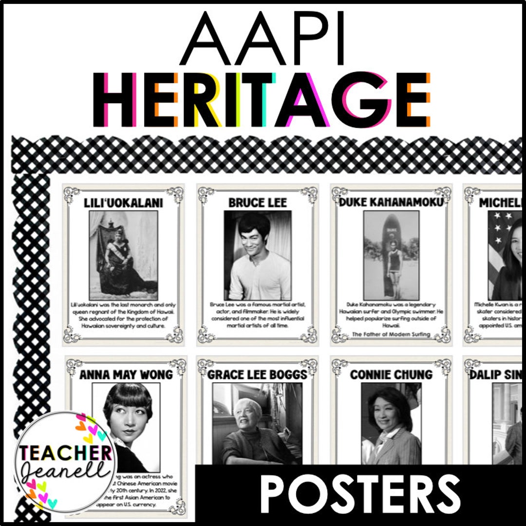 AAPI Heritage Month, Famous Asian American and Pacific Islander Posters ...