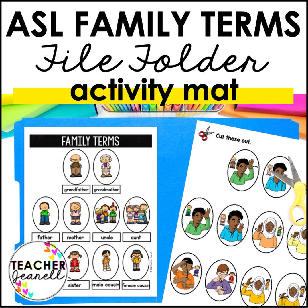 ASL-Familienbegriffe Matching-Aktivität, ASL-Substantivdateiordner ...