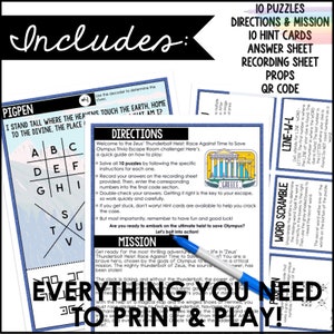 Greek Mythology Escape Room | Zeus Thunderbolt Heist | Printable Puzzle ...