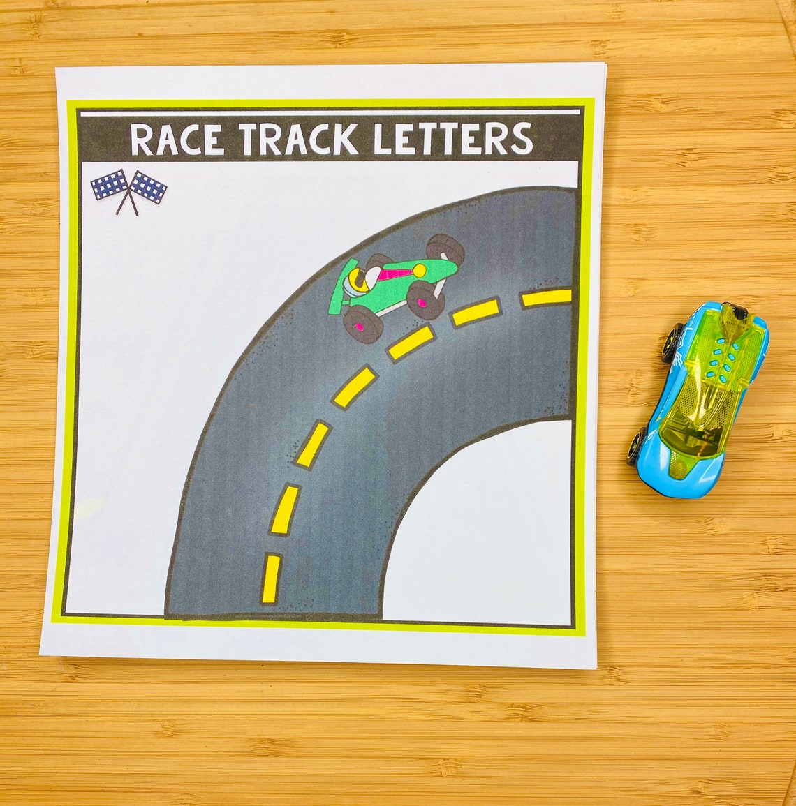 Alphabet Cards Race Track Uppercase Letters Letter | Etsy