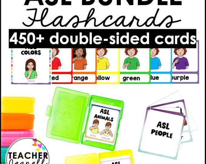 ASL Alphabet Flashcards, American Sign Language Learning, Digital ...