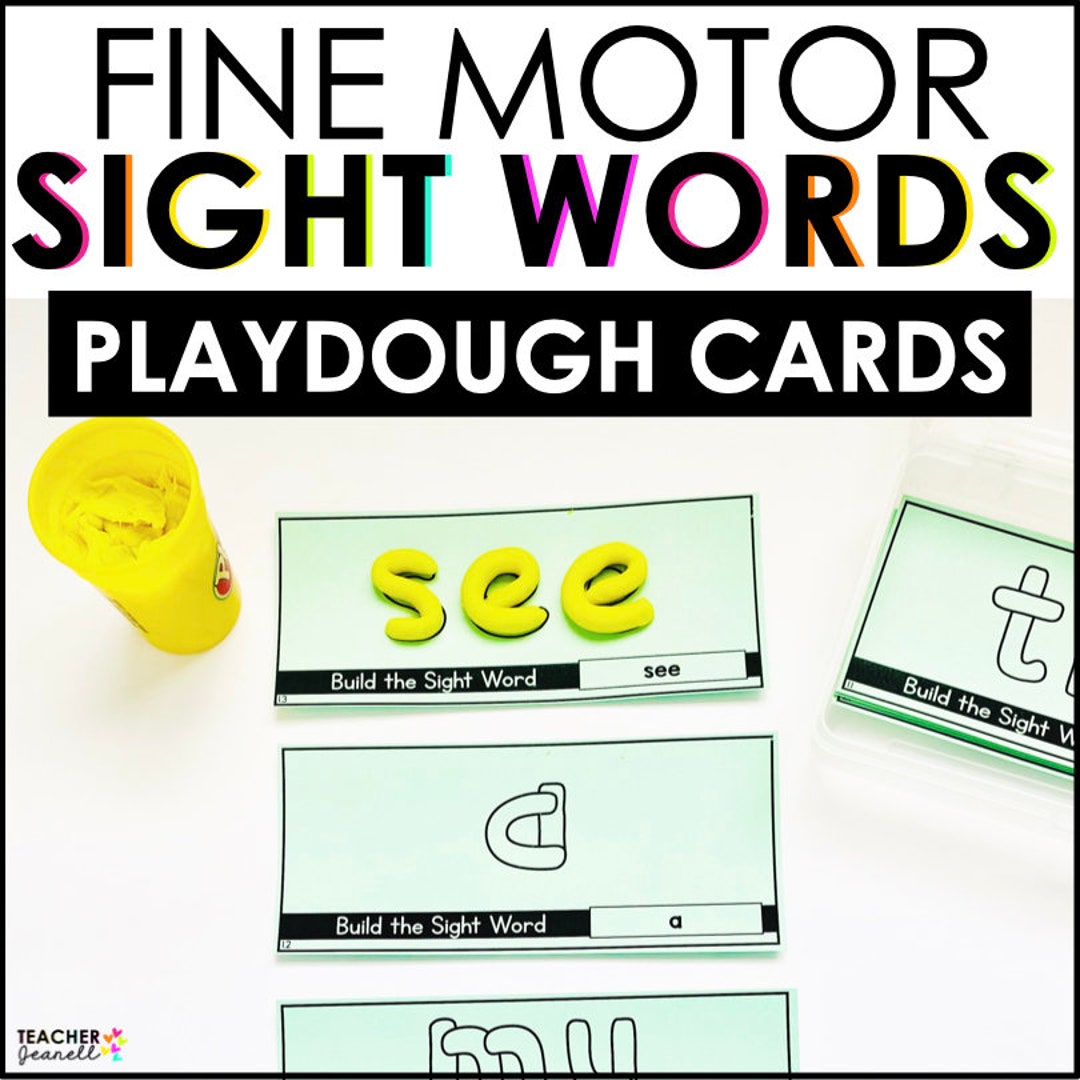 Sight Word Playdough Task Cards, Play Dough Sight Word Printable Cards ...