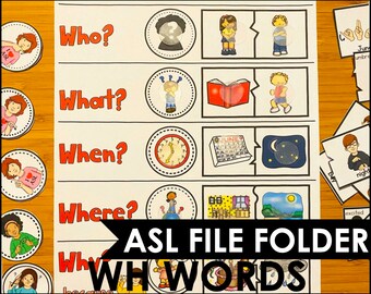 ASL Feelings and Emotions Matching Activity, ASL Emotions File Folder ...