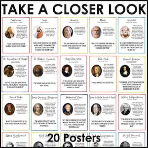 Famous Philosophers Bulletin Board Poster Set, Philosophy Posters ...