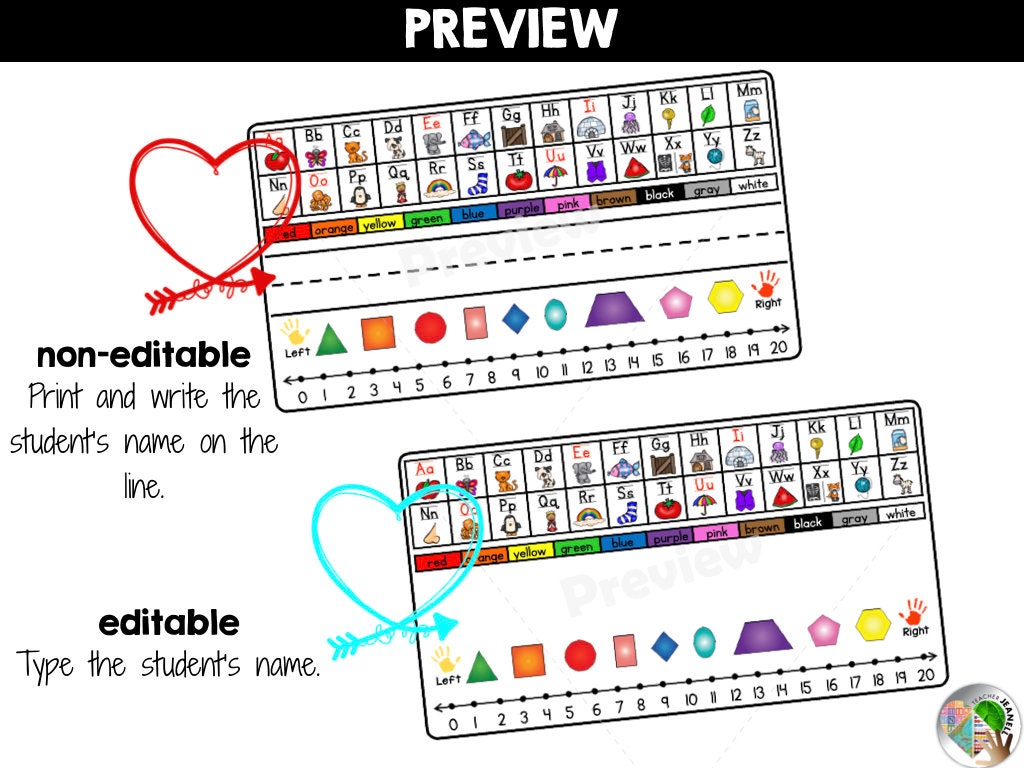 Kindergarten Pencil Box Name Tags Editable Pencil Case Label - Etsy España