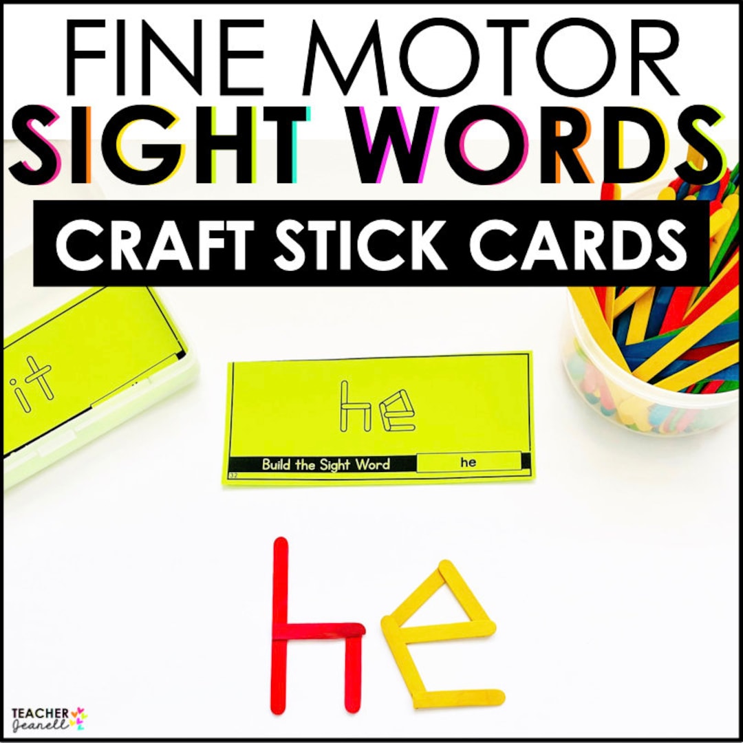 Popsicle Sticks Sight Word Printable Cards, Sight Word Craft Sticks ...