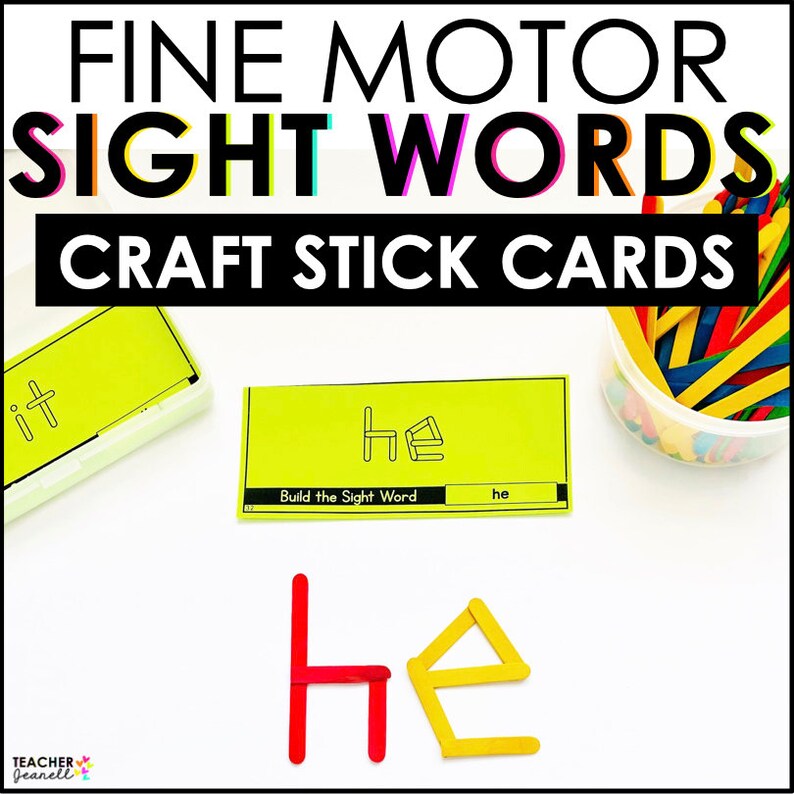 Popsicle Sticks Sight Word Printable Cards, Sight Word Craft Sticks ...