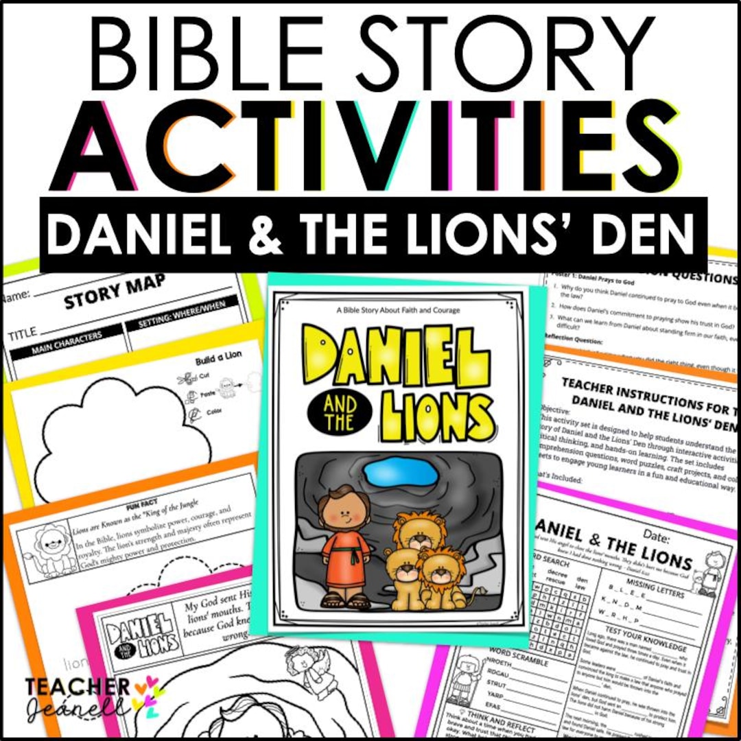 Daniel and the Lions Den Activity Set | Bible Story Lessons for Kids ...