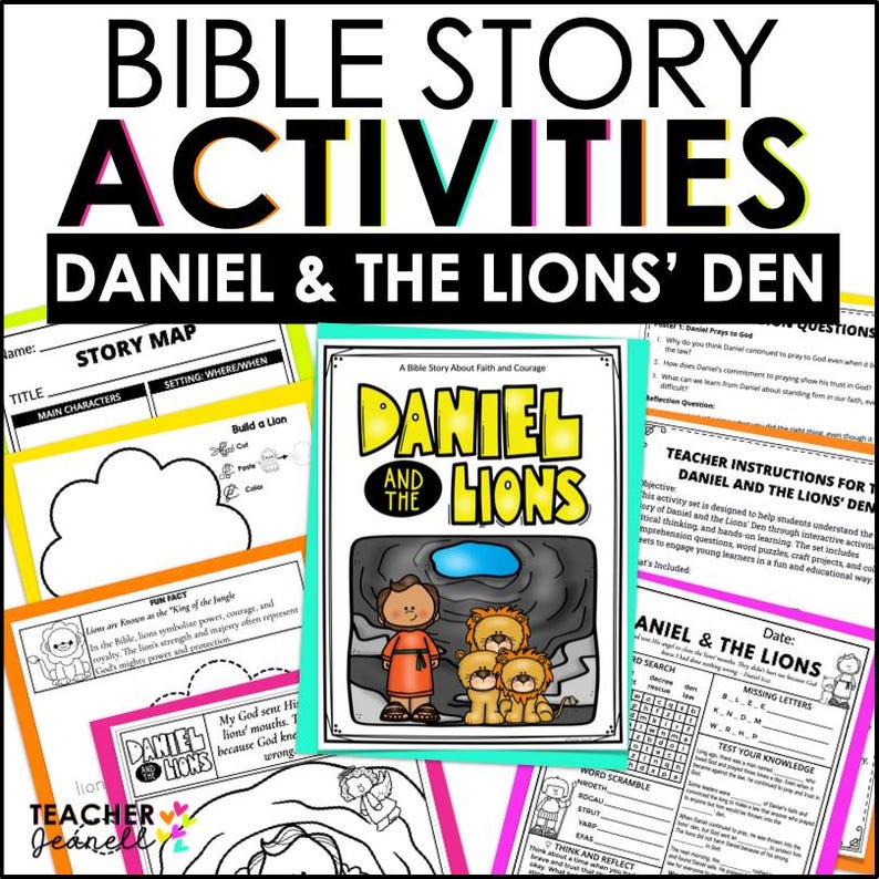Daniel and the Lions Den Activity Set | Bible Story Lessons for Kids ...
