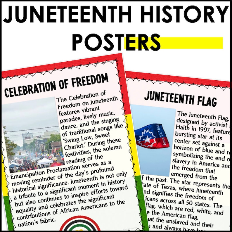 Juneteenth History Posters, Freedom Day Classroom Decor, Printable ...