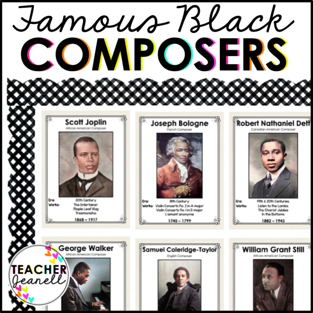 Black Composers Posters | Black History Month Bulletin Board | Music ...