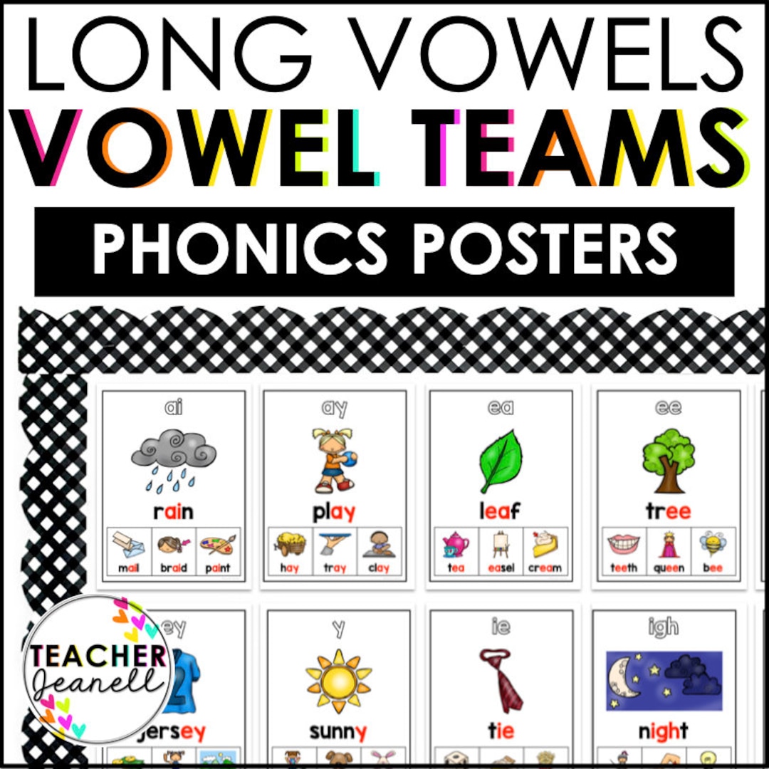 Long Vowel Posters, Phonics Posters, Vowel Teams, Vowel Pairs ...