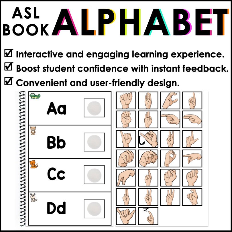 ASL Alphabet Adapted Book Interactive ASL Alphabet Learning - Etsy
