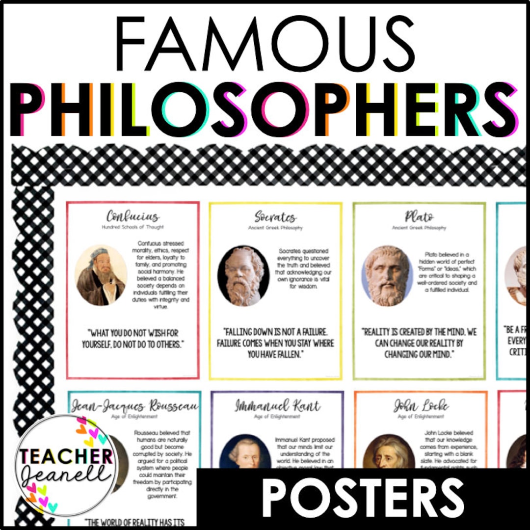 Famous Philosophers Bulletin Board Poster Set, Philosophy Posters ...