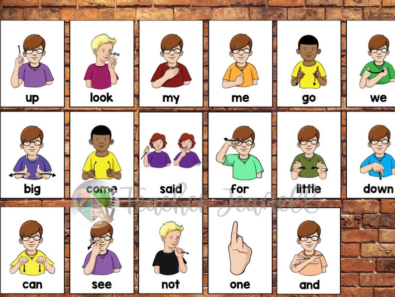ASL Pre-primer Sight Word Mini Posters ASL Printable - Etsy Australia