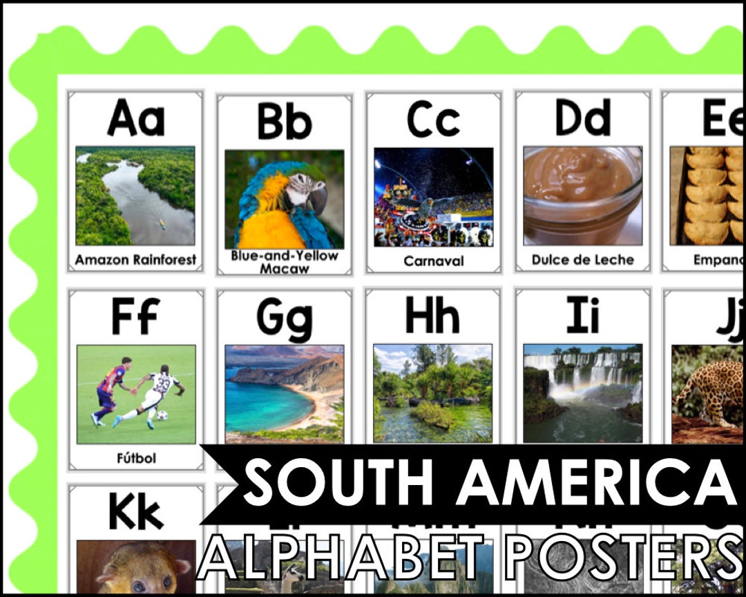 Alphabet Posters South America Themed A-Z South America - Etsy
