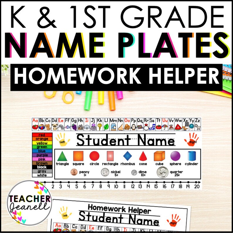 Editable Desk Name Plates | K–1 Homework Helper | Printable Student ...