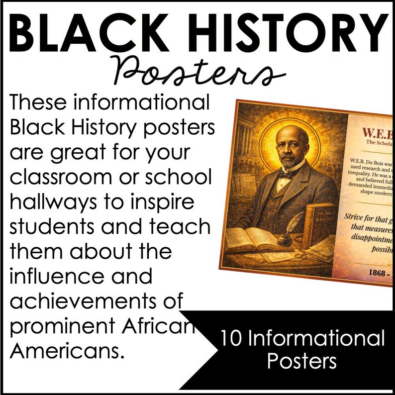 Black History Month Posters, Civil Rights Classroom Decor, Printable ...