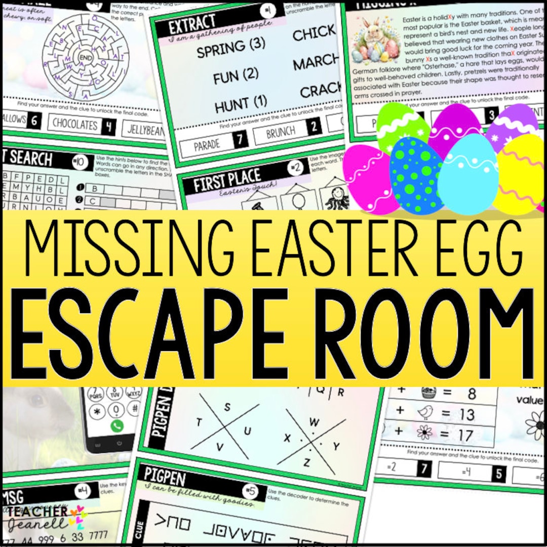 Easter Escape Room for Kids 8+, Fun Puzzle Game Kit, Easter Activity ...