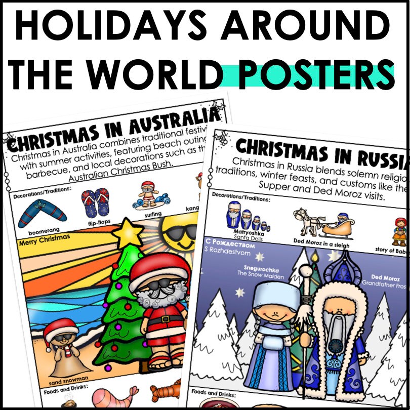 Christmas Around the World Posters | Winter Holidays Classroom Decor ...