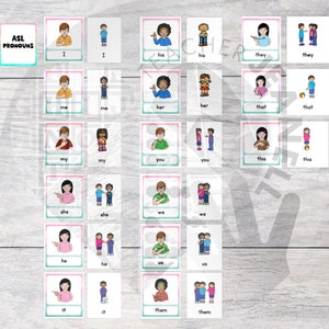ASL Pronouns Flashcards, Sign Language Flashcards for Kids - Etsy