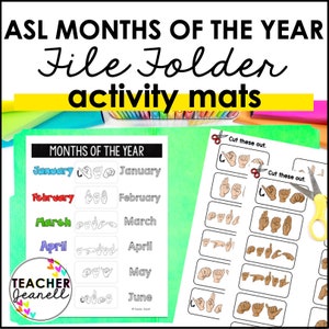 ASL Months of the Year Game: File Folder Activity (PDF) - Etsy