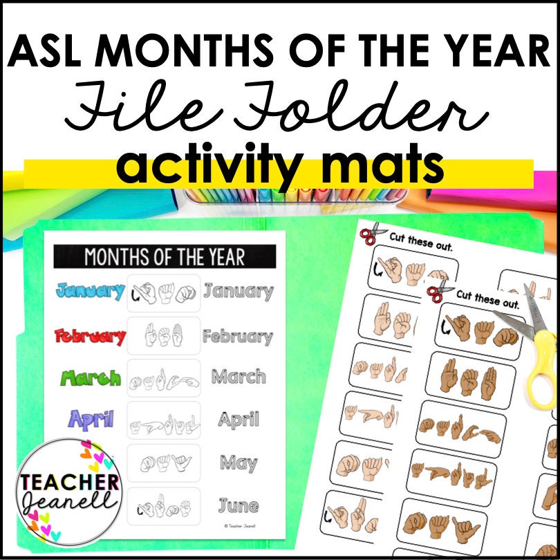 ASL Months of the Year Game: File Folder Activity (PDF) - Etsy