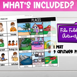 ASL Places Matching Activity, ASL Nouns File Folder Activity, ASL ...