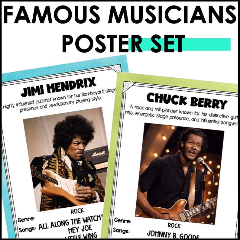 Famous Black Musicians Posters | Black History Month Bulletin Board ...