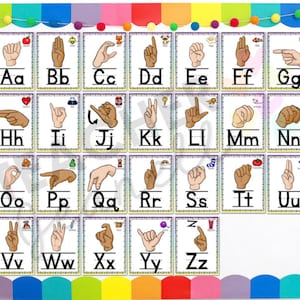 ASL Alphabet Poster Set, American Sign Language Alphabet, ASL Classroom ...