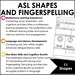 ASL Shapes and Fingerspelling Shape Recognition Worksheets - Etsy