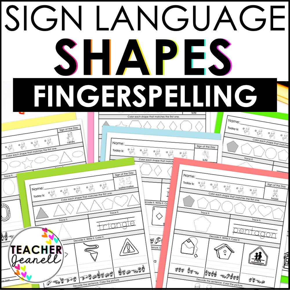 ASL Shapes and Fingerspelling Shape Recognition Worksheets - Etsy