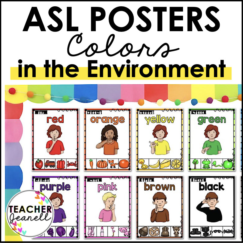 American Sign Language Color Chart ASL COLORS Signing For Kids.