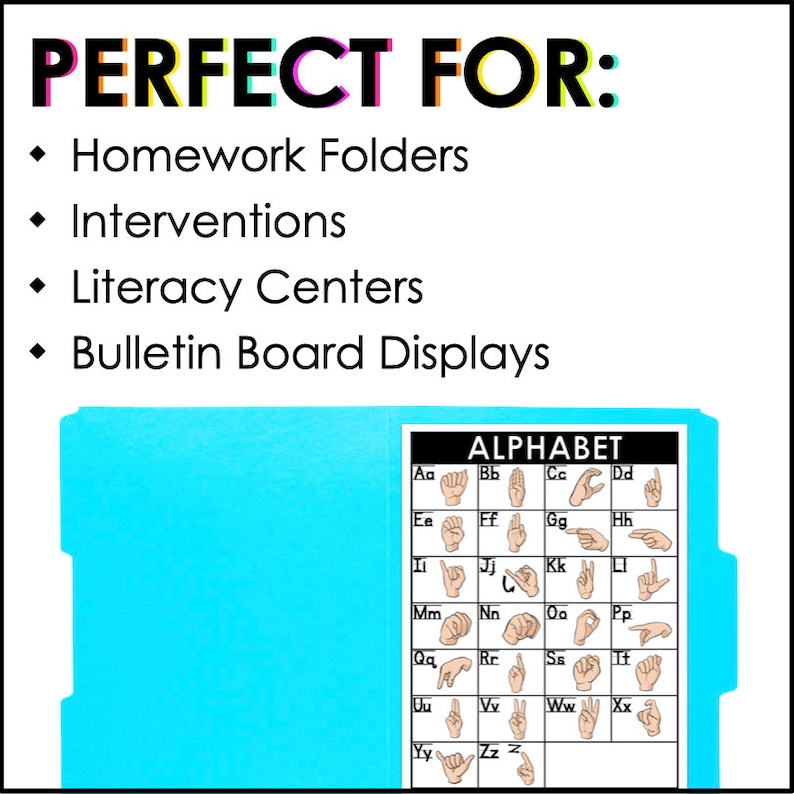 ASL Alphabet Chart | Fingerspelling Reference Poster | Printable Sign ...